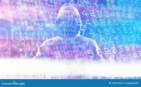 Cybercrime Spy Man In Global Network Cyber Space Abstract Code