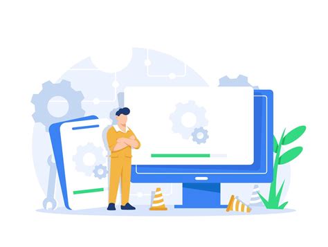 System Update Vector Illustration Concept People Update Operation System Update Vector Illustration Concept People Update Operation