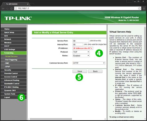 Enable Port Forwarding For The TP LINK TL WR ND CFos Software