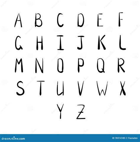 Hand Drawn Vector Alphabet Script Stock Vector Illustration Of Isolated Hand 78314185