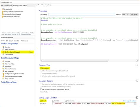How To Bind The Ssl Certificate During The Upgrade Process Using Custom Actions
