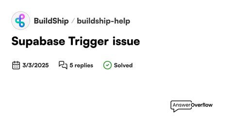 Supabase Trigger Issue Buildship
