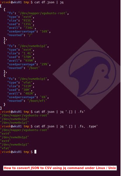 How To Convert Json To Csv Using Linux Unix Shell Nixcraft