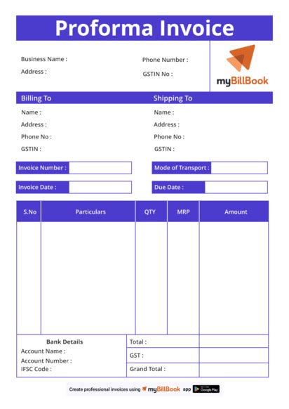 Proforma Invoice Format Free For Indian Businesses