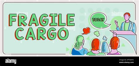 Text Sign Showing Fragile Cargo Word Written On Breakable Handle With
