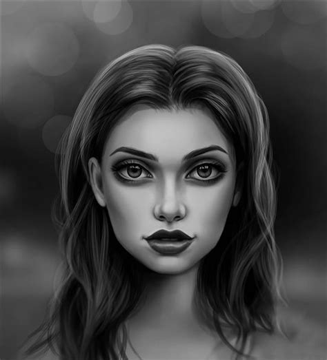 صورت دختر خجالتی نقاشی دیجیتال 1530872