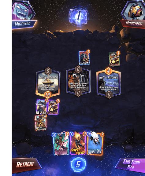 Klyntar Was Left And Starlight Citadel Was Middle Before Turn 4 After