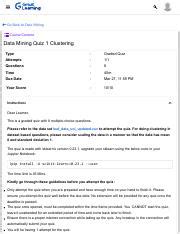 Data Mining Quiz 1 Clustering Data Mining Great Learning Pdf Go