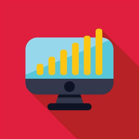 computer monitor showing growing bar graph on screen stock illustration illustration of