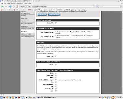 Network Settings Opensimulator