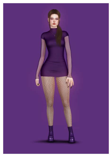 High Neck Tight Dress 24 Swatches Normalshadow Emily Cc Finds