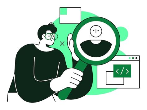 Premium Vector Web Developer Inspecting Code Through Magnifying Glass