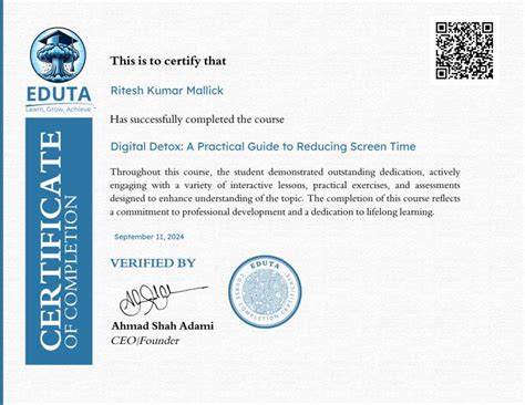 Completed Digital Detox Course Ritesh Kumar Mallick Posted On The Topic Linkedin