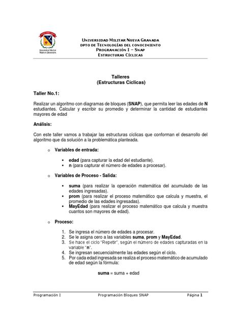 Ejemplos Estructuras Ciclicas Snap Pdf Algoritmos Programación
