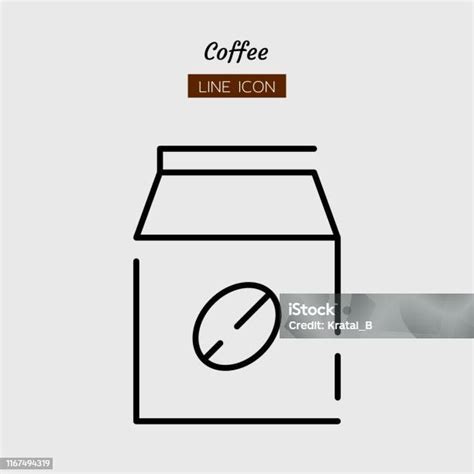 라인 컷 아이콘 기호 커피 씨앗 가방 카페 고립 된 평면 윤곽 벡터 디자인 0명에 대한 스톡 벡터 아트 및 기타 이미지 0명 가방 개념 Istock