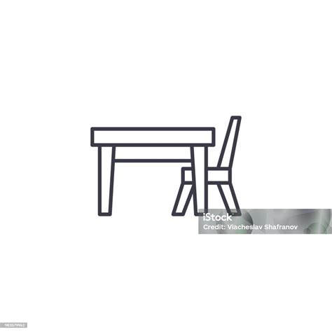 테이블의 자 선형 아이콘 개념입니다 테이블의 자 선 벡터 기호 상징 그림 0명에 대한 스톡 벡터 아트 및 기타 이미지 0명 가구 가정 주방 Istock