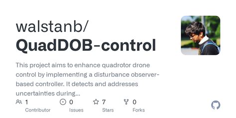 Github Walstanbquaddob Control This Project Aims To Enhance Quadrotor Drone Control By