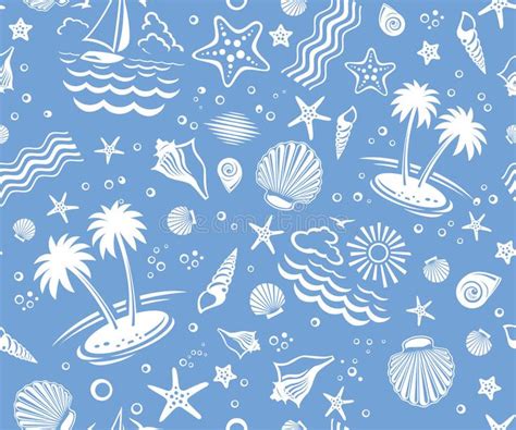 Seamless Beach Vector Pattern
