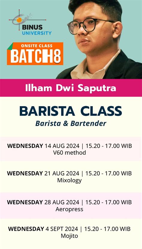 Binus Barista Class Batch 8 Sangsang Univ Indonesia