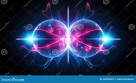 Subatomic Proton Particle Collision Nuclear Fusion Concept Stock Image