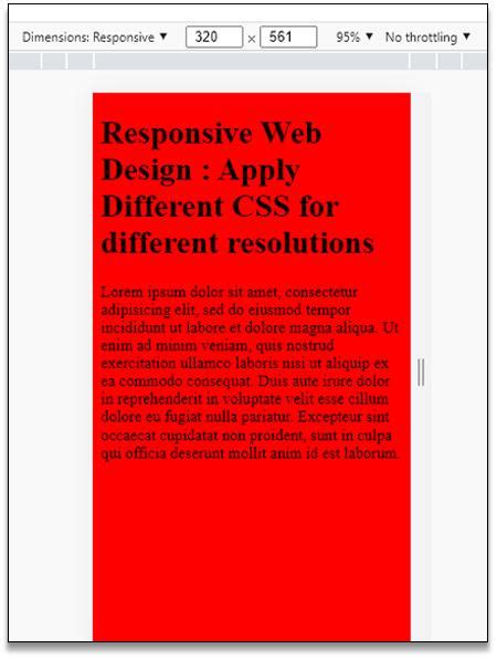 Responsive Web Design Apply Different Media Queries For Different