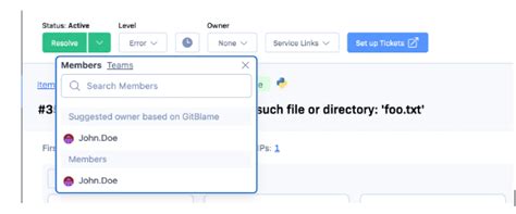 Auto Suggest Item Owner Based On Git Blame Data Rollbar