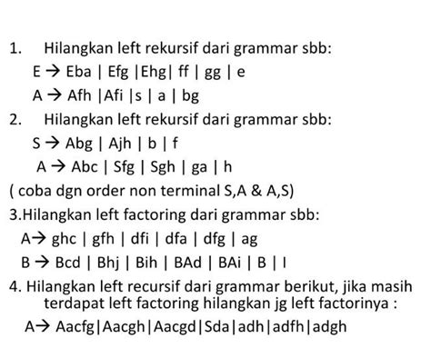 Solved 1remove Left Recursive From The Following Grammar