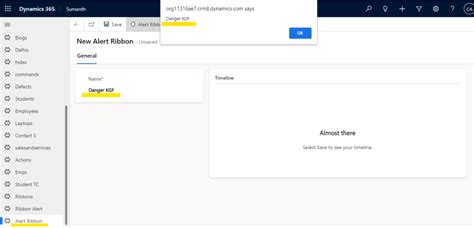 Alert Message In Ribbon Workbench Custom Button Using Javascript Crmonce