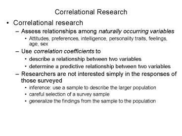 Correlational Research Presentation Free To View