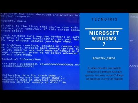 Registry Error Blue Screen In Windows Possible Solution U Tecnoiris