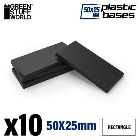 Plastic Rectangular Bases 25x50mm