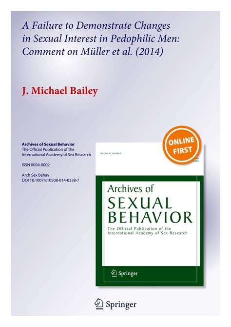 PDF A Failure to Demonstrate Changes in Sexual Interest in Pedophilic Men Comment on Müller