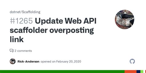 Update Web Api Scaffolder Overposting Link · Issue 1265 · Dotnet
