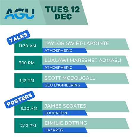 Ubc Department Of Earth Ocean And Atmospheric Sciences On Linkedin Tuesday At Agu We Have Talks