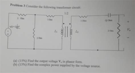 solved find the output voltage in phasor form and complex