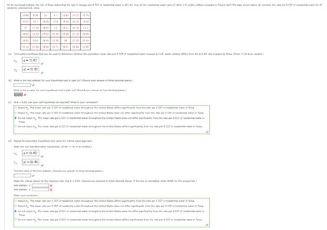 solved b what is the test statistic for your hypothesis