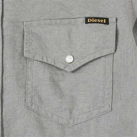 【楽天市場】 Diesel ディーゼル メンズ 麻混 フロントスナップボタン 長袖シャツ【s East Long Hs】【サイズs】【グレー】die M T F4 3at 《メーカー希望小売
