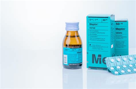 Chonburi Thailand September 23 2022 Meptin Syrup In Bottle And Meptin Tablets In Blister Pack