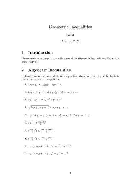 Geometric Inequalities Pdf Sine Trigonometric Functions