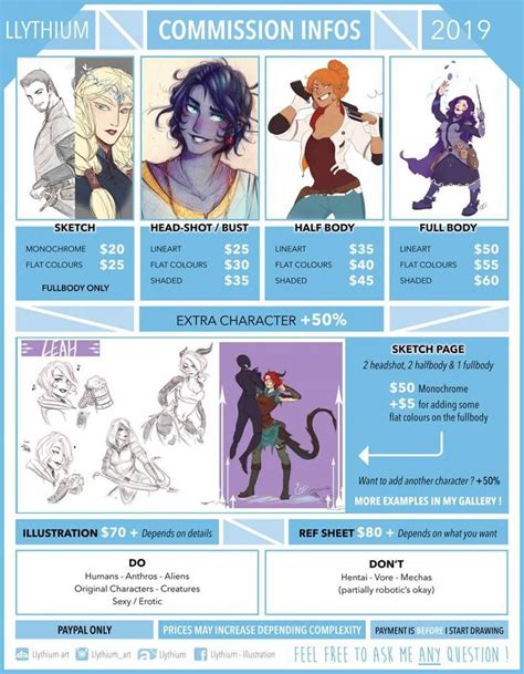 37 Commission Sheet Examples Ideas Art Pricing Commission Art Drawing Commissions