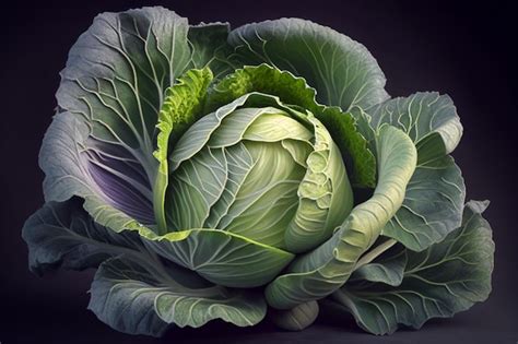 Premium Ai Image White Cabbage Is Growing Ai Generated