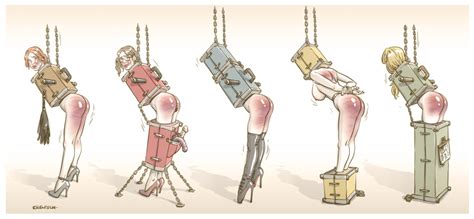 rule 34 5girls arms behind back assorted sex toys blonde hair bondage