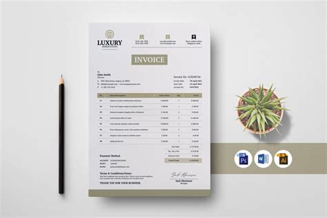 Clean Invoice Template With Excel Auto Calculation