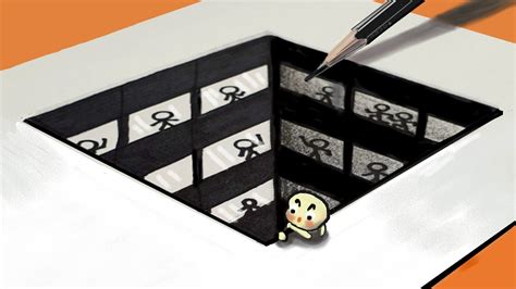 VERY EASY 쉬운 3D입체그림 그리기 간단한 그리기 3D Drawing Easy 트릭아트 How to Draw 3D
