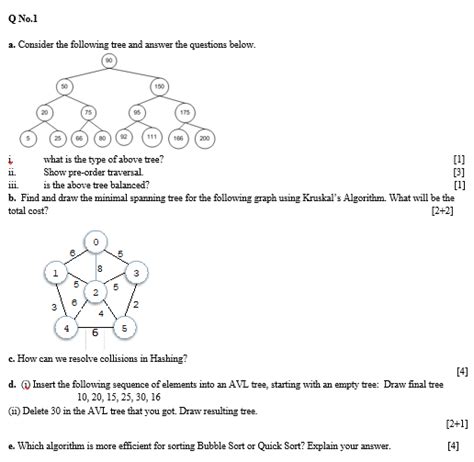 Solved Q No 1 A Consider The Following Tree And Answer The Chegg Com