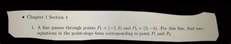 solved chapter 1 section 4 1 a line passes through points