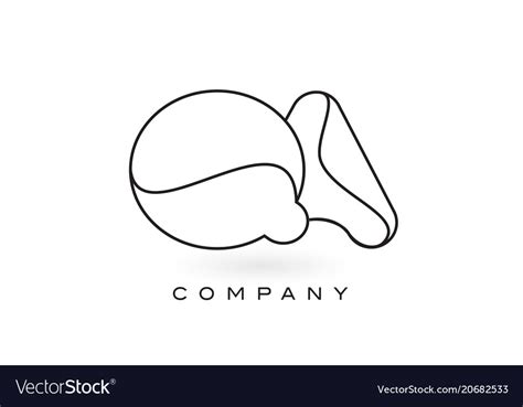 Qa Monogram Letter Logo With Thin Black Monogram Vector Image