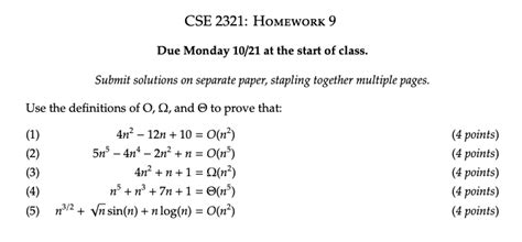 Solved Cse 2321 Homework 9 Due Monday 1021 At The Start Of