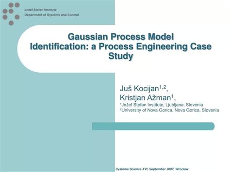 PPT Gaussian Process Model Identification A Process Engineering Case Study PowerPoint