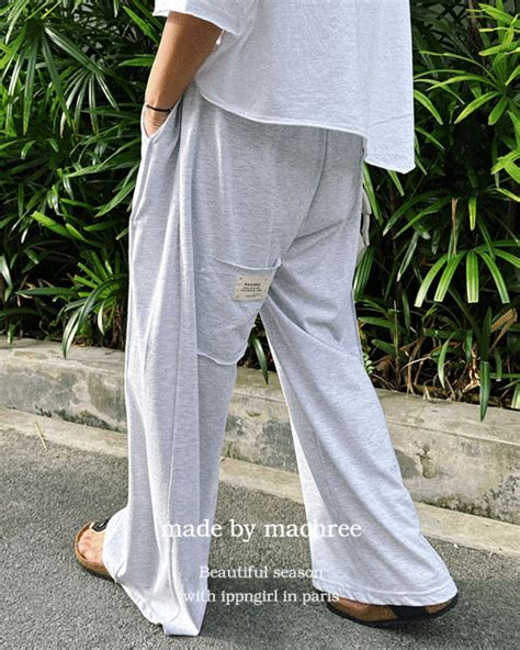 이쁜걸 2430 힙앤힙 썸머 와이드팬츠 라이트그레이 그레이 블랙